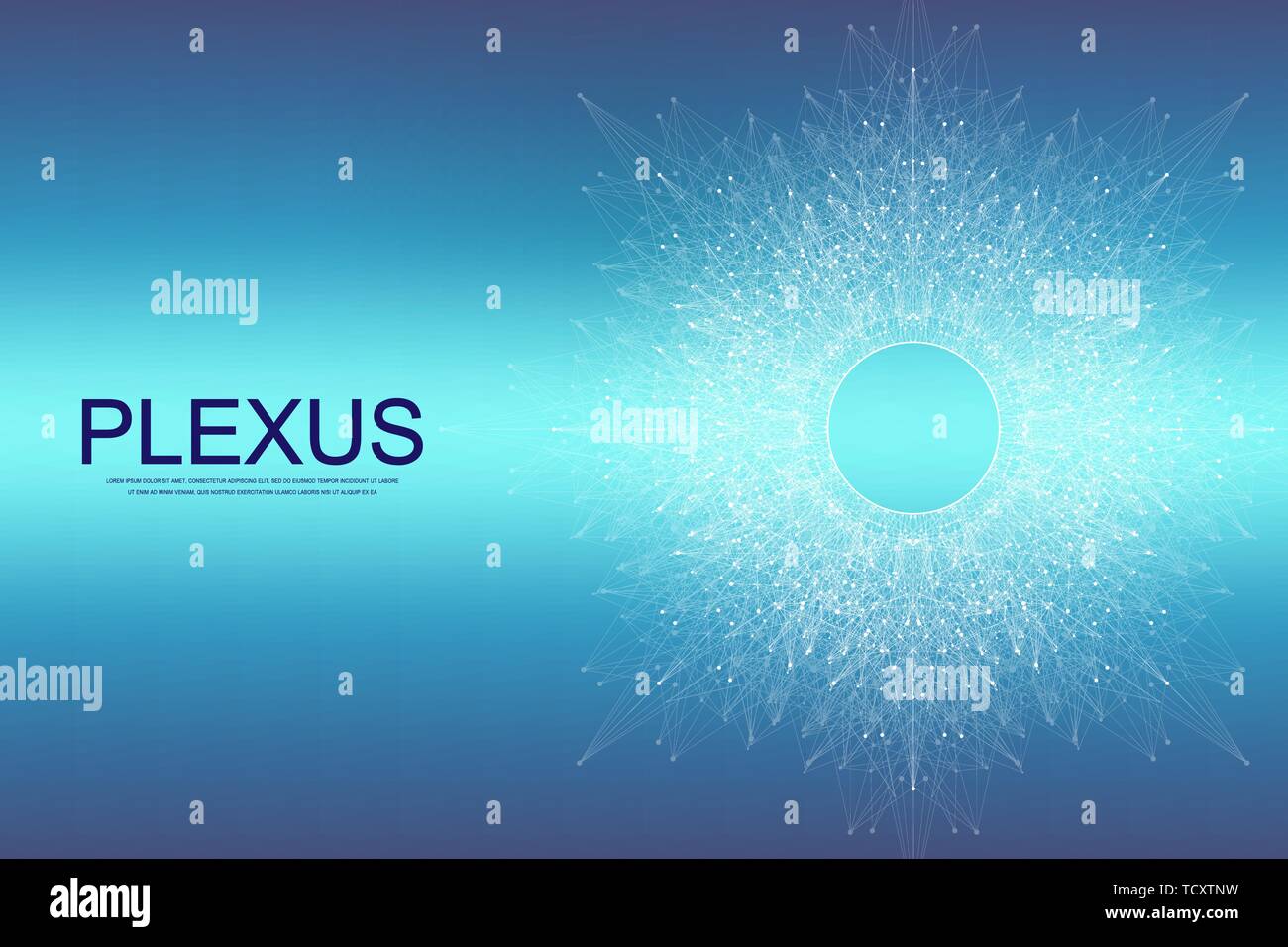 Abstract plexus background with connected lines and dots. Molecule and ...