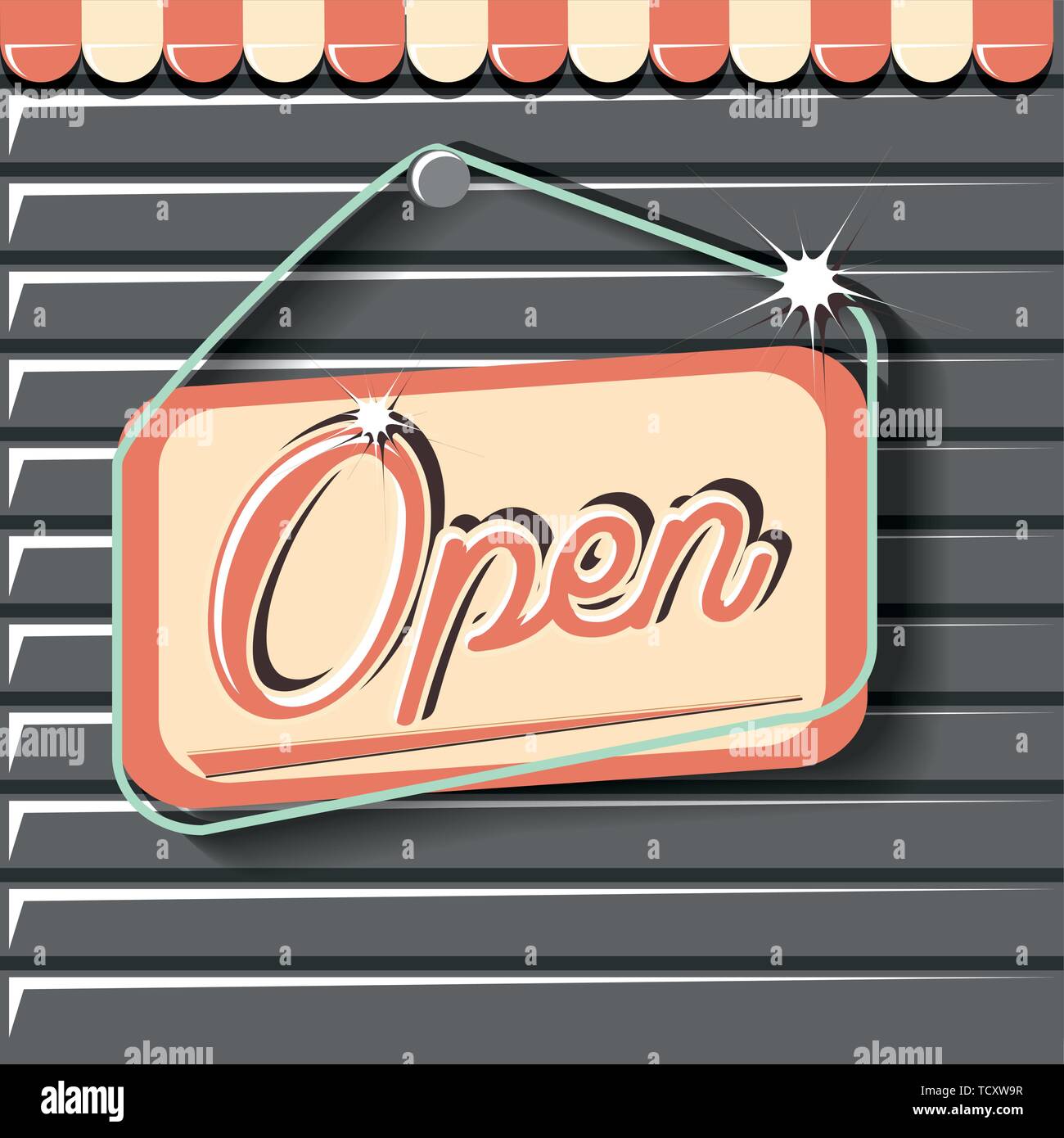 open board hanging retro store vector illustration Stock Vector Image ...