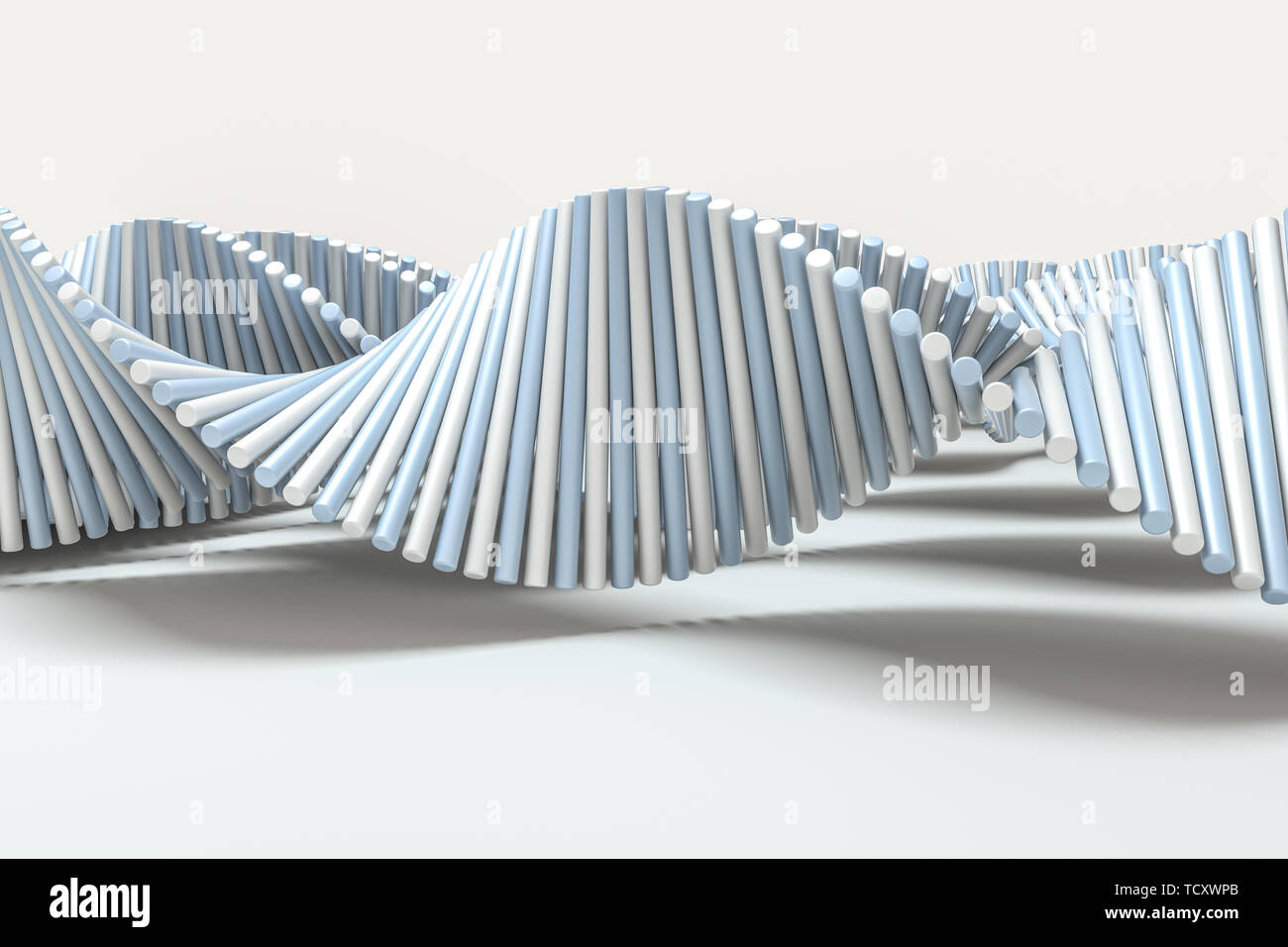 Three-dimensional rendering, spiral DNA with white background Stock ...