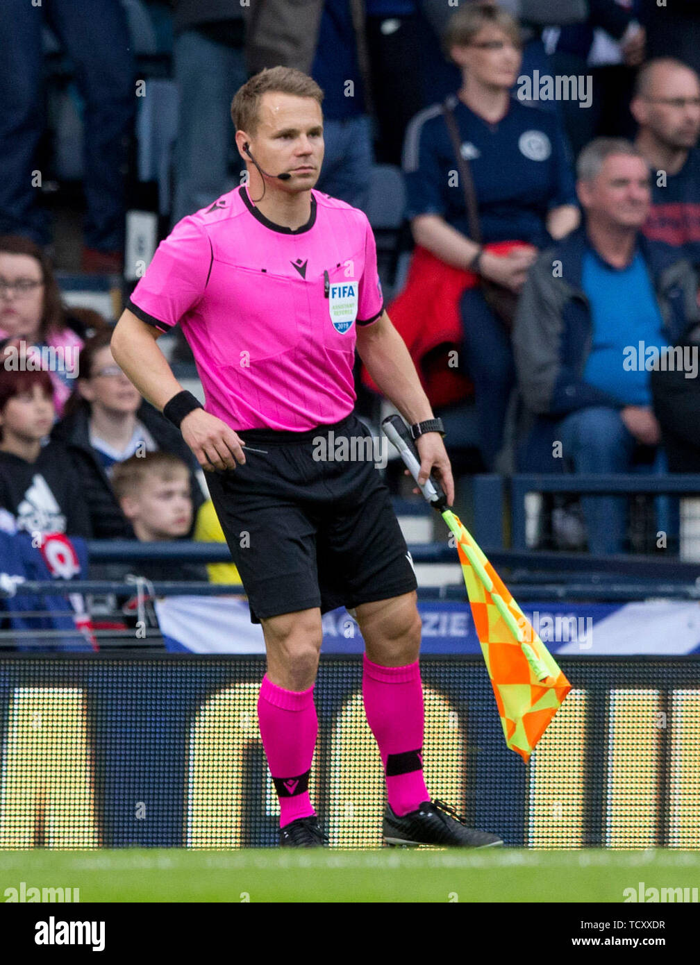 Assistant referee Geir Isaken during the UEFA Euro 2020 Qualifying ...