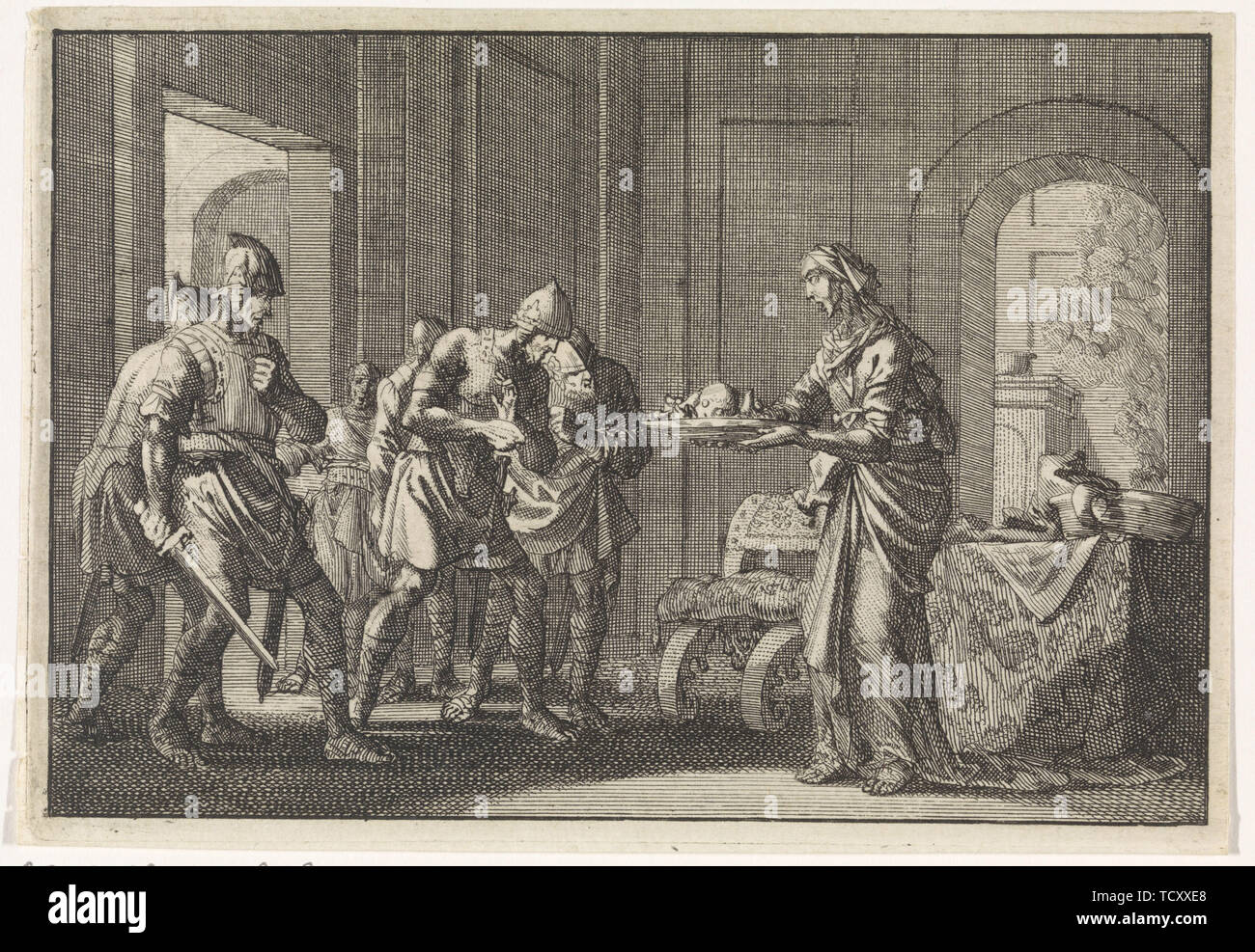 Mother shows warriors the remains of her eaten child during the famine ...