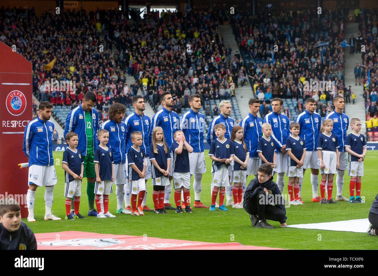 Cyprus team line up during the UEFA Euro 2020 Qualifying, Group I match ...