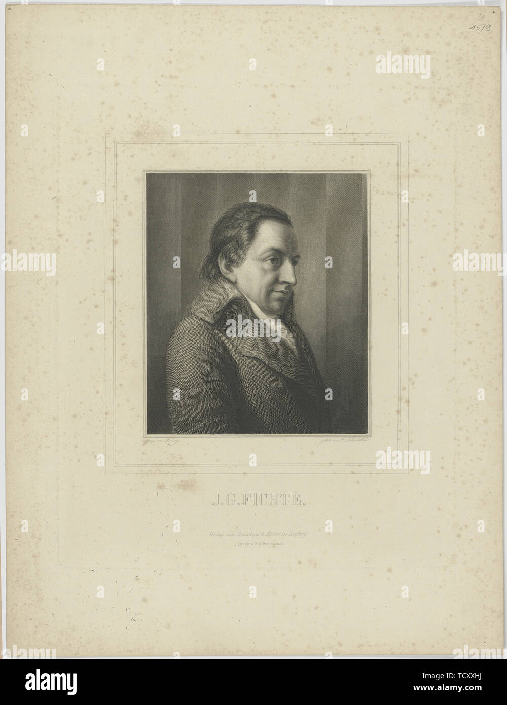 Portrait of Johann Gottlieb Fichte (1762-1814). Creator: Schultheiss ...