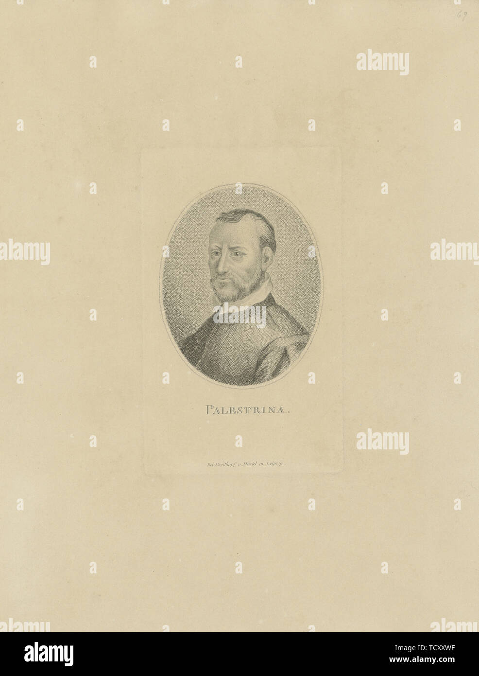 Portrait of the composer Giovanni Pierluigi da Palestrina (1526-1594 ...