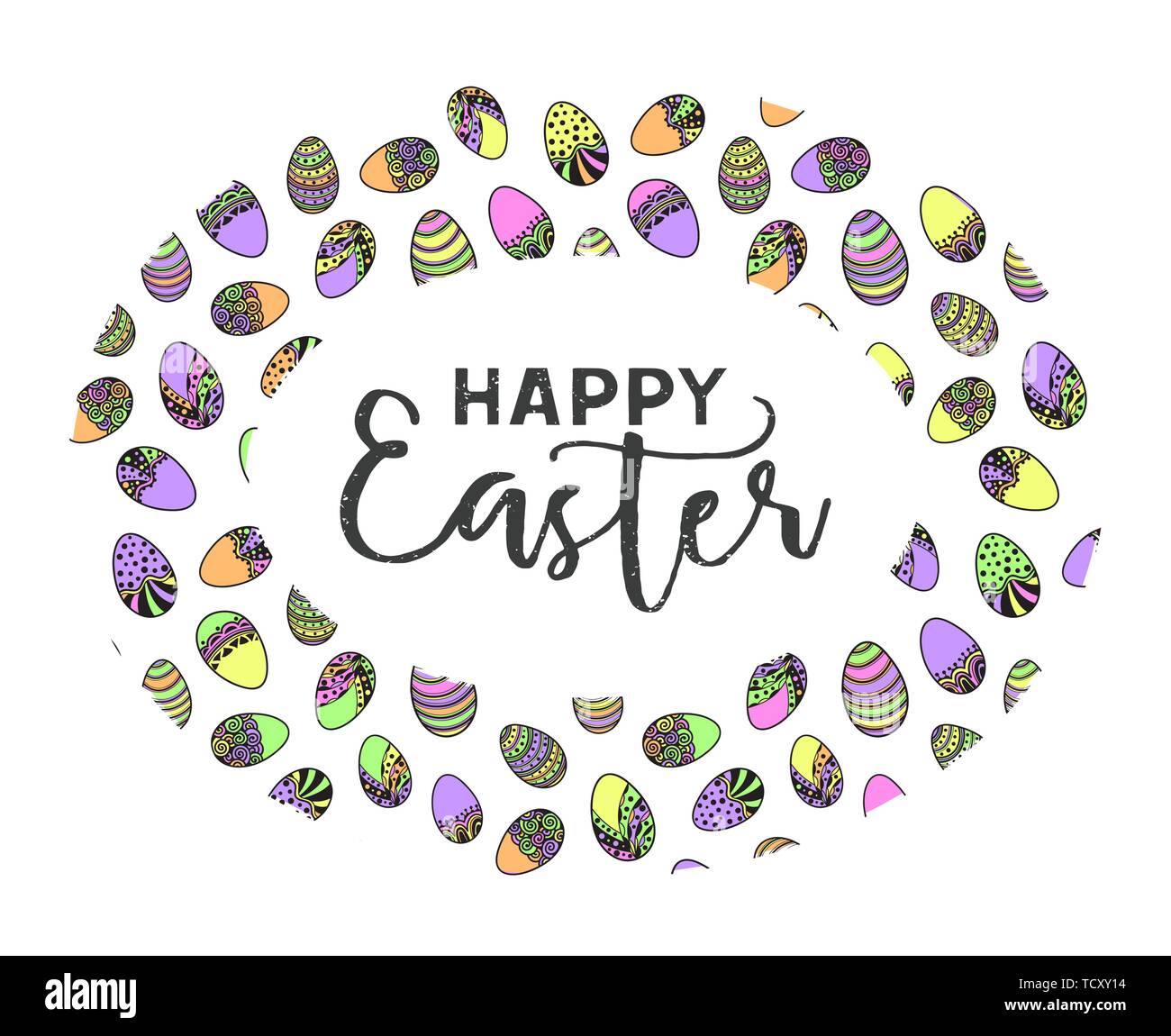 Easter doodle vector frame Stock Vector Image & Art - Alamy