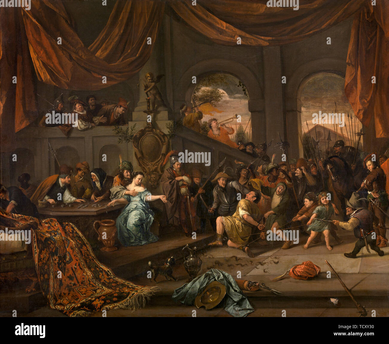 The Mocking of Samson, ca 1675. Creator: Steen, Jan Havicksz (1626-1679 ...