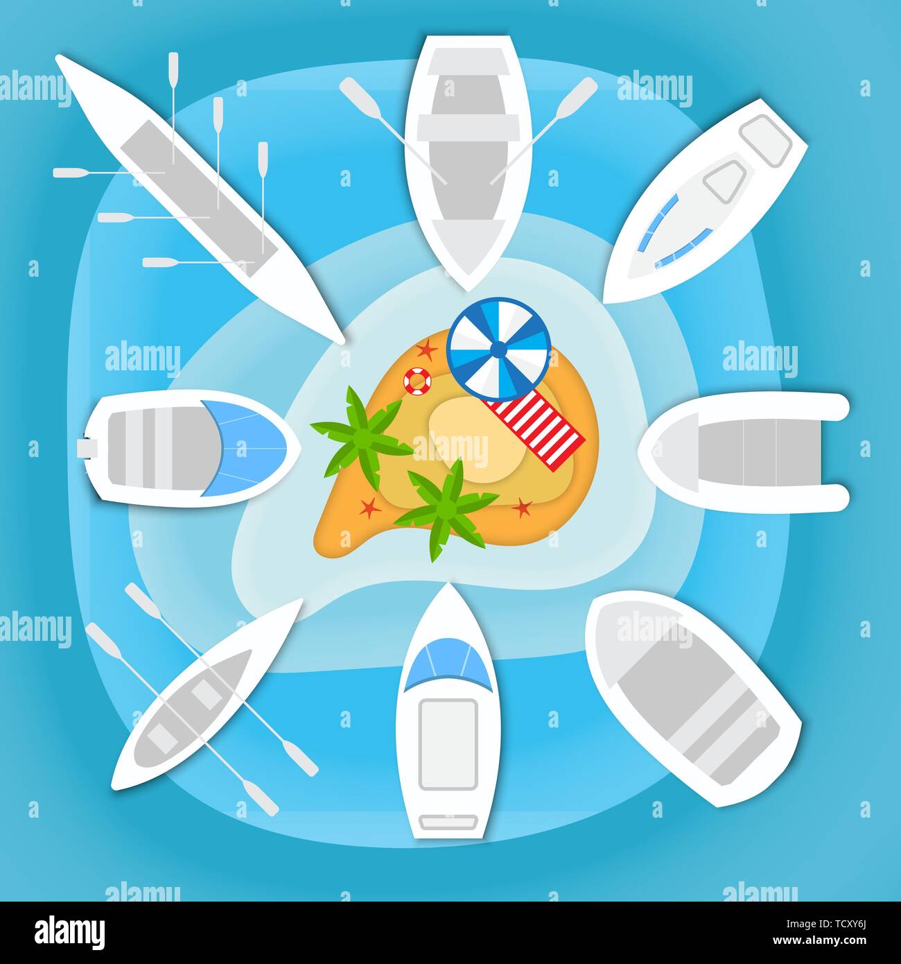 Marina view with boats Stock Vector Images - Alamy