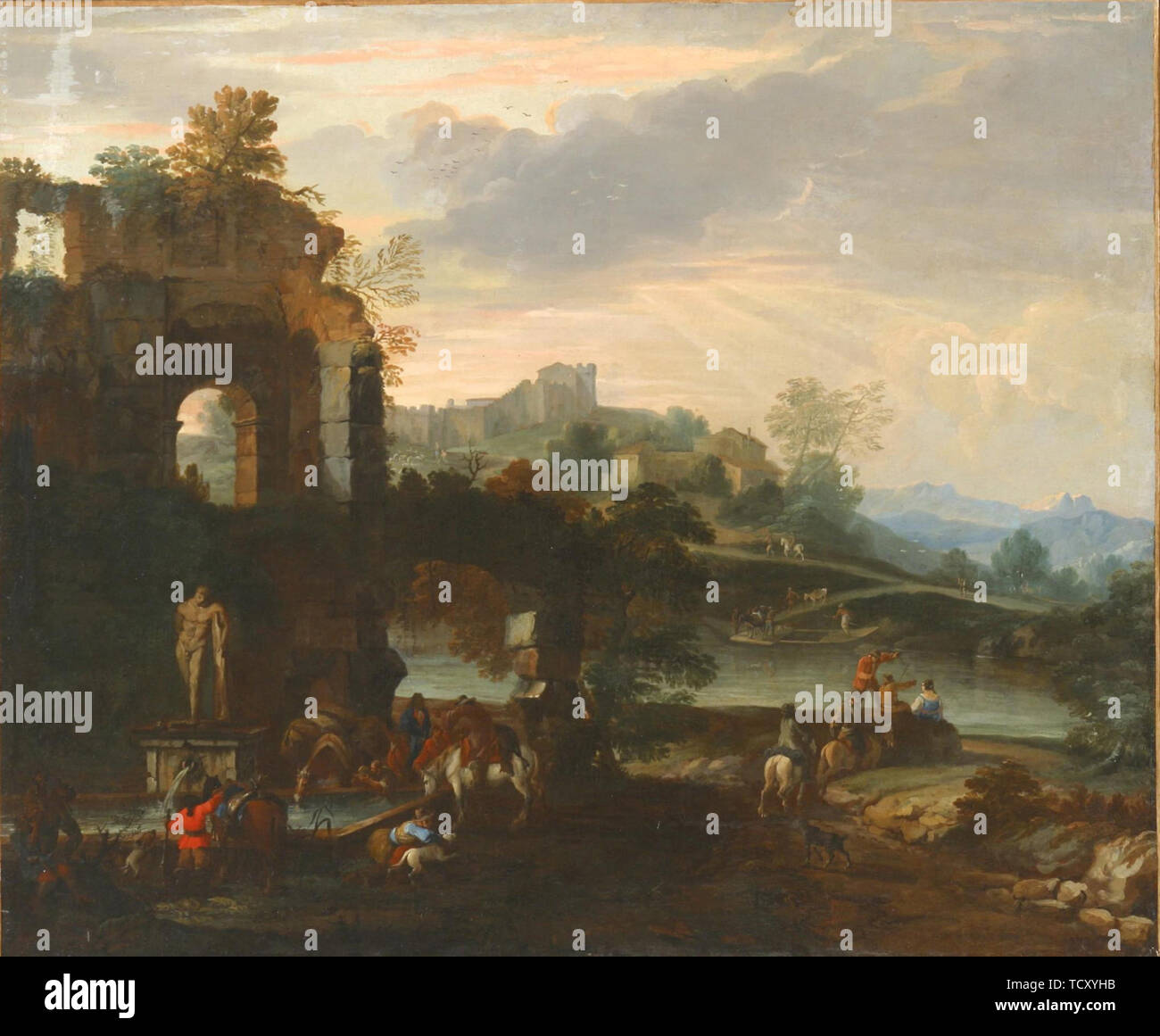 Capriccio with the Farnese Hercules. Creator: Carlevaris, Luca (1663 ...