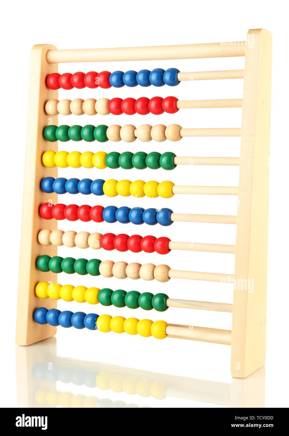 Bright wooden toy abacus, isolated on white Stock Photo - Alamy