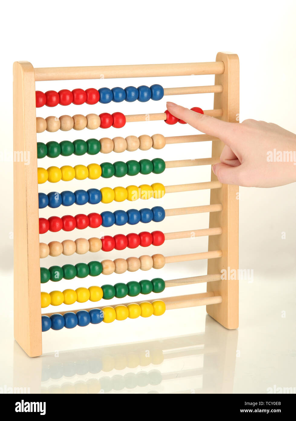Accountant counting on an abacus, isolated on white Stock Photo - Alamy