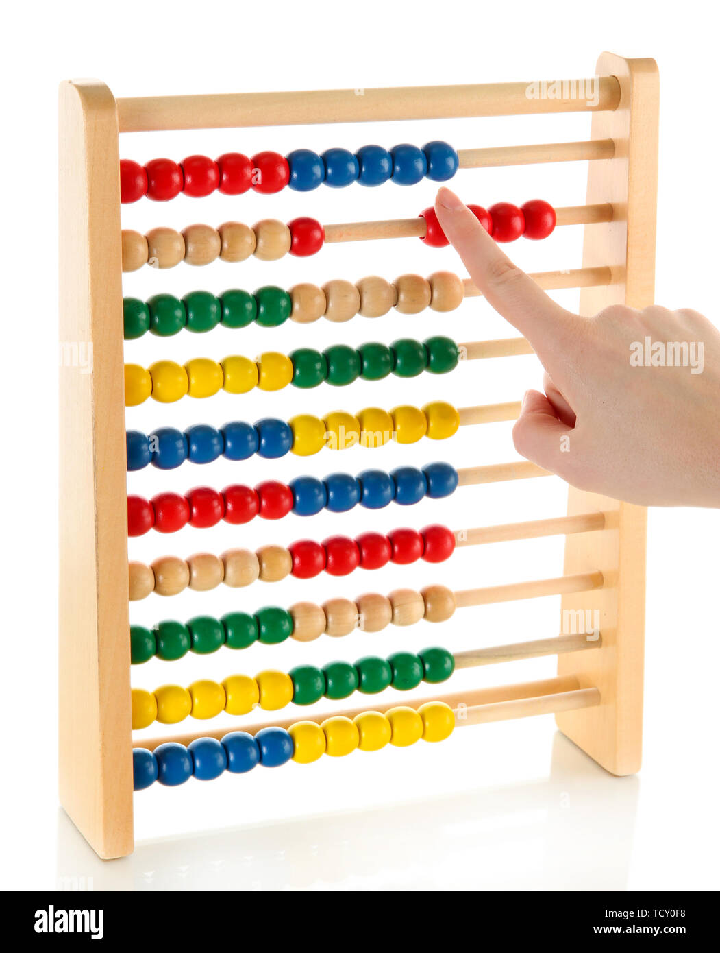 Accountant counting on an abacus, isolated on white Stock Photo - Alamy