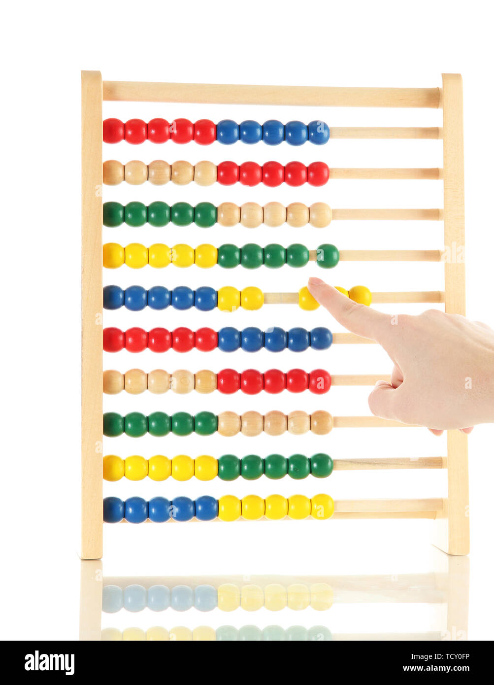Accountant counting on an abacus, isolated on white Stock Photo - Alamy
