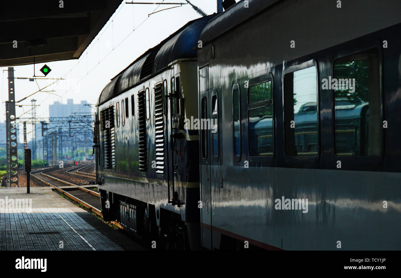 Platform filming train Stock Photo - Alamy