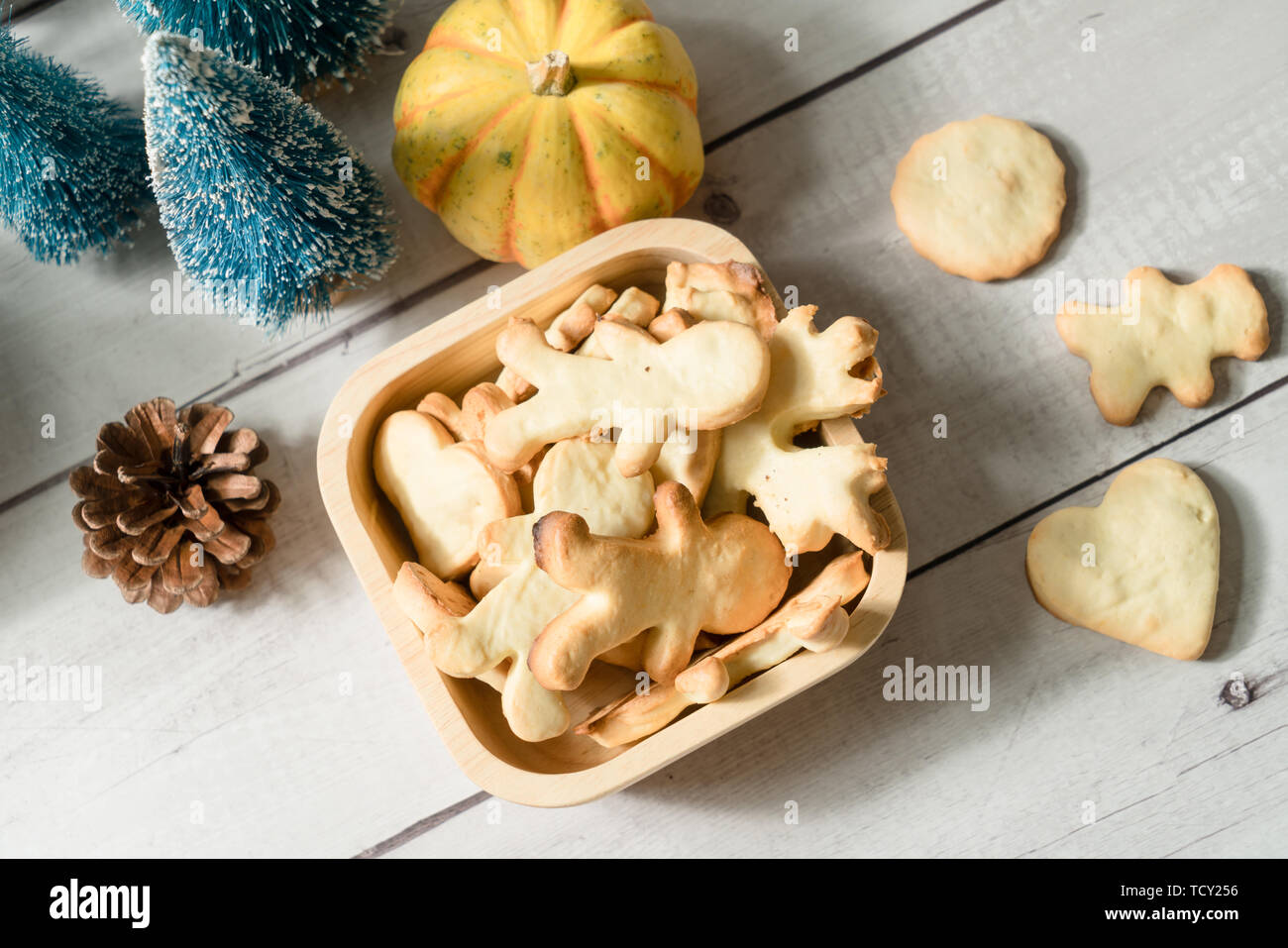 Handmade biscuits with light color background Stock Photo - Alamy