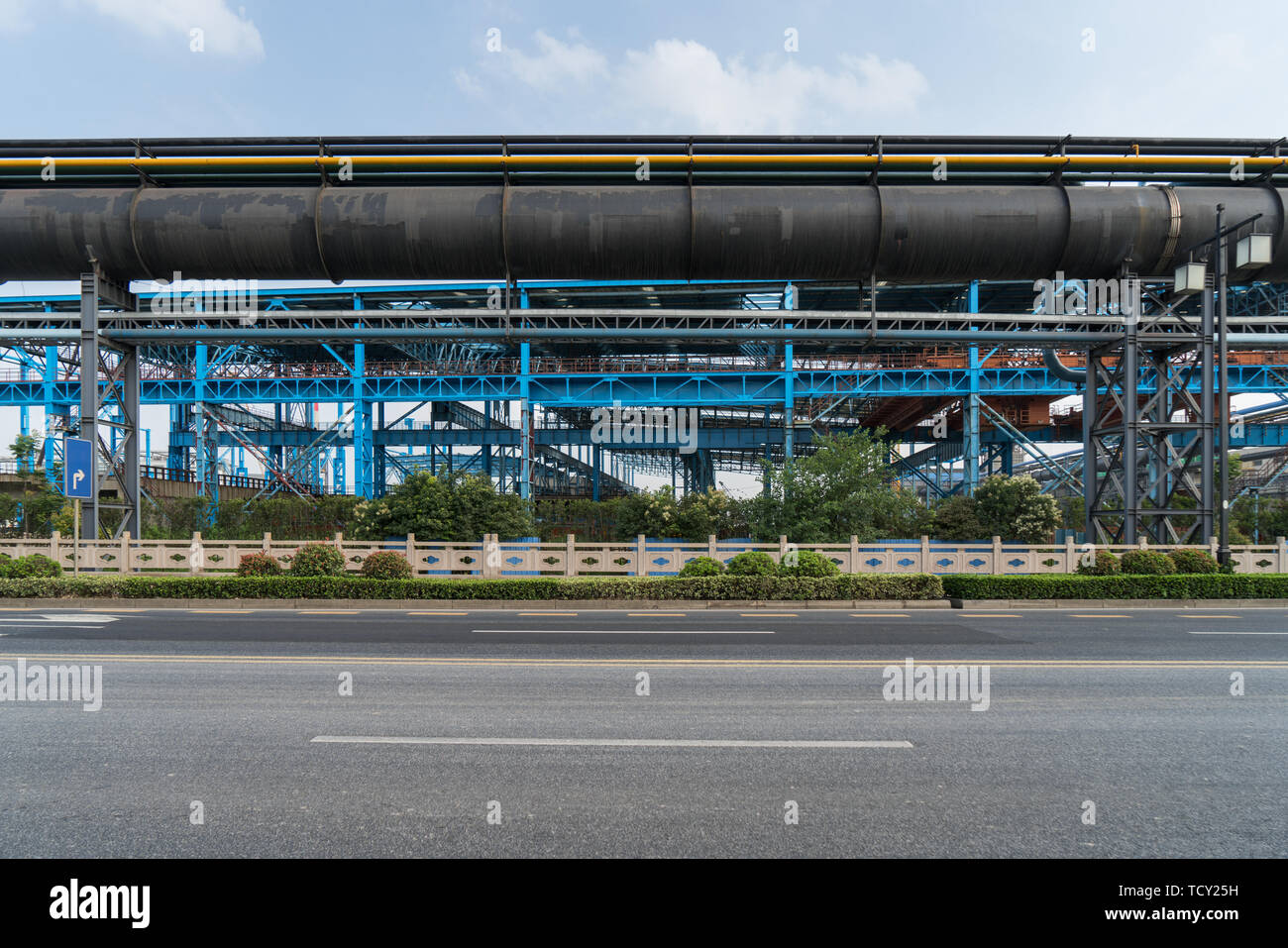 Factory buildings and roads Stock Photo - Alamy