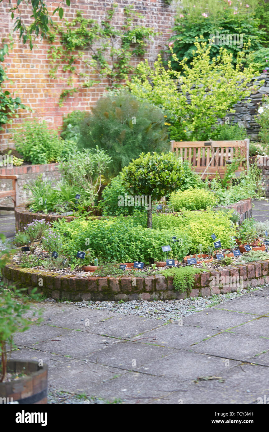 Herb garden fully labelled plants, Holehird gardens, Windermere, the ...