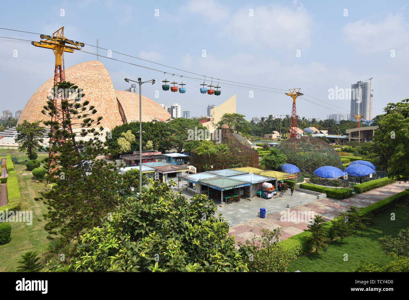 Garden with eateries of the Science City, Kolkata, India Stock Photo ...