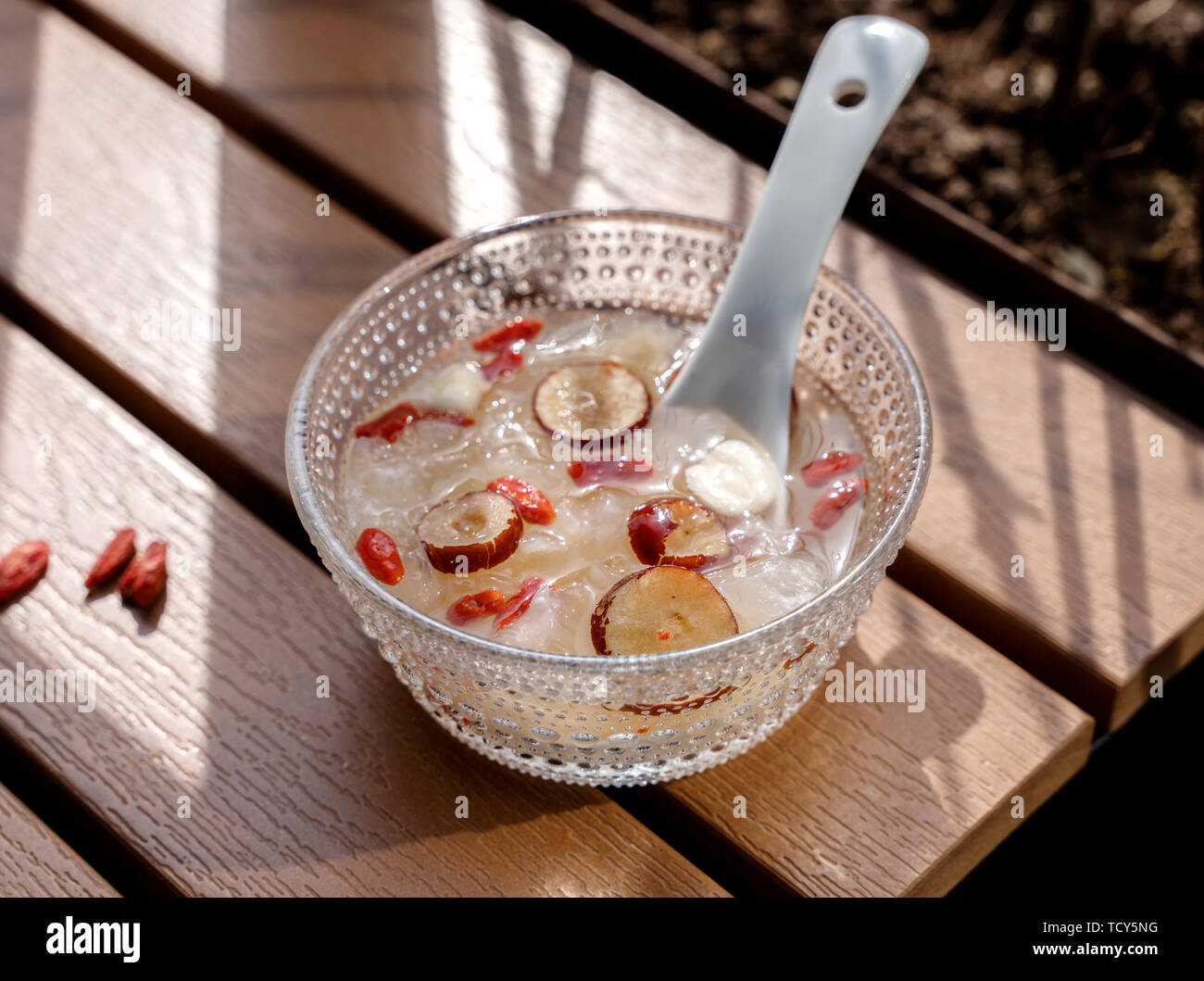 Red jujube silver ear lotus seed soup Stock Photo - Alamy
