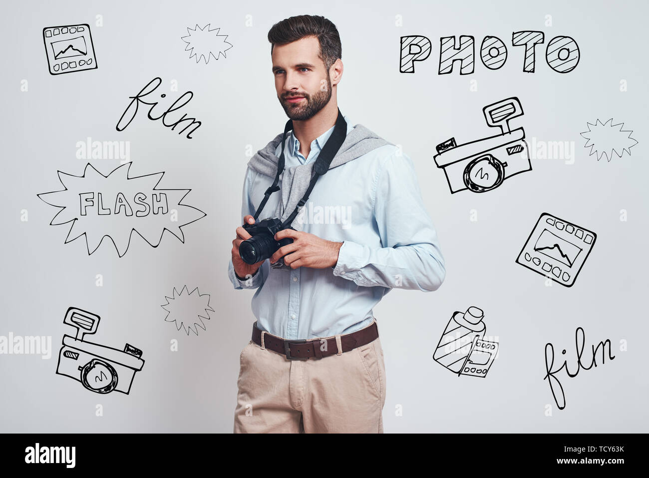 Photo amazed charming man hi-res stock photography and images - Alamy