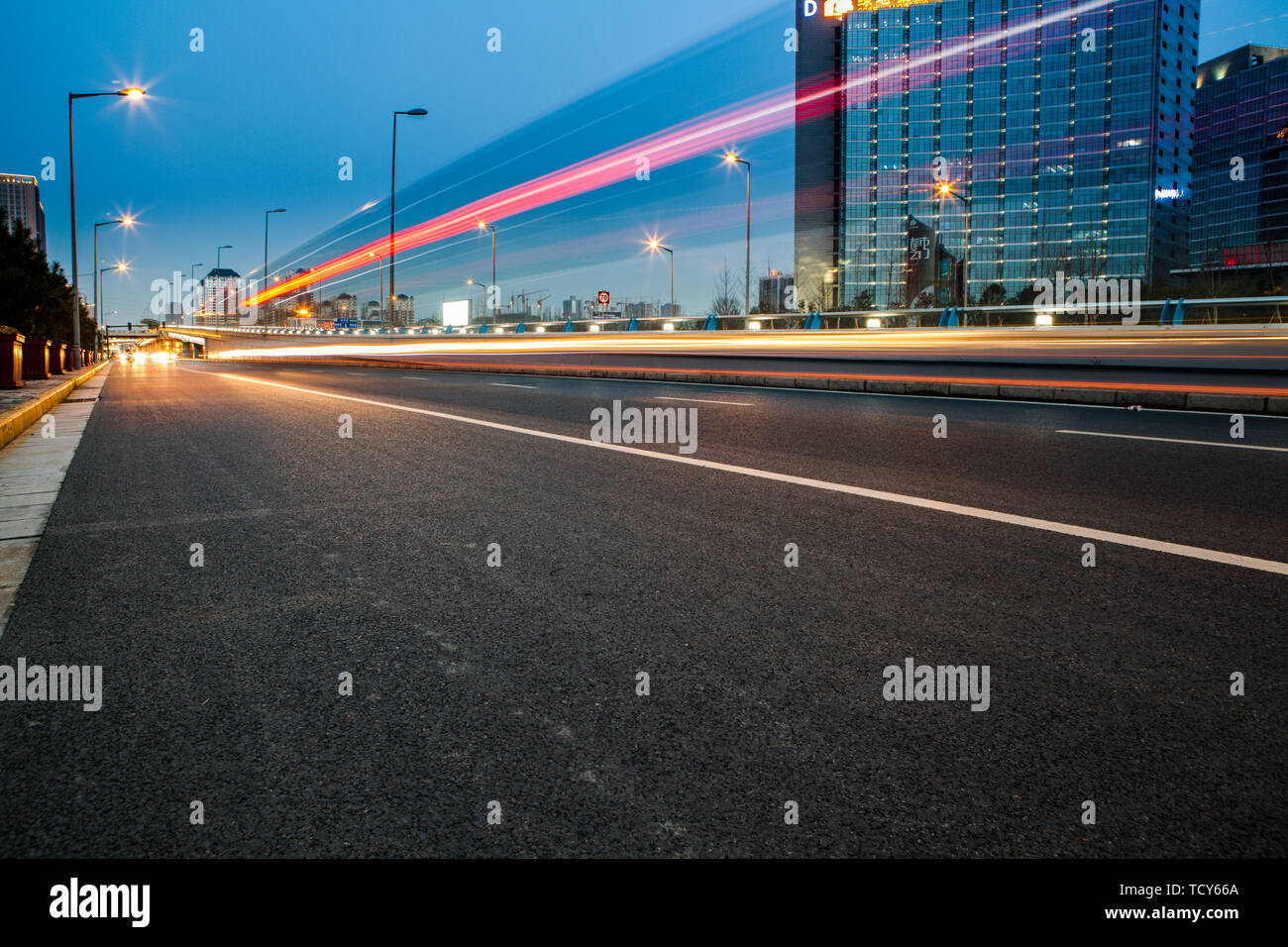 City Night Road Stock Photo - Alamy