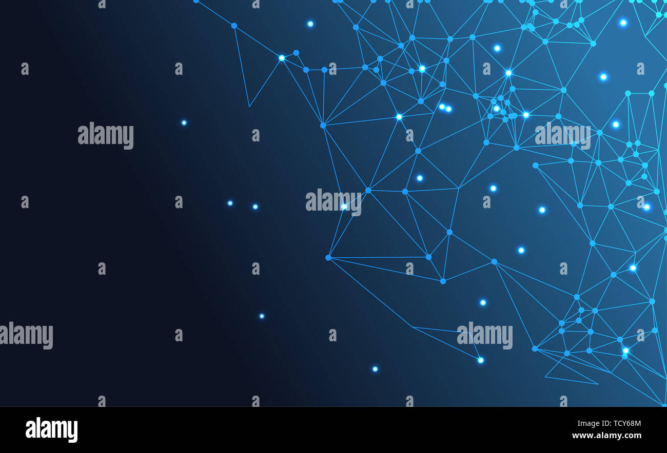 Interconnected dot wire material with a sense of technology. Big data ...
