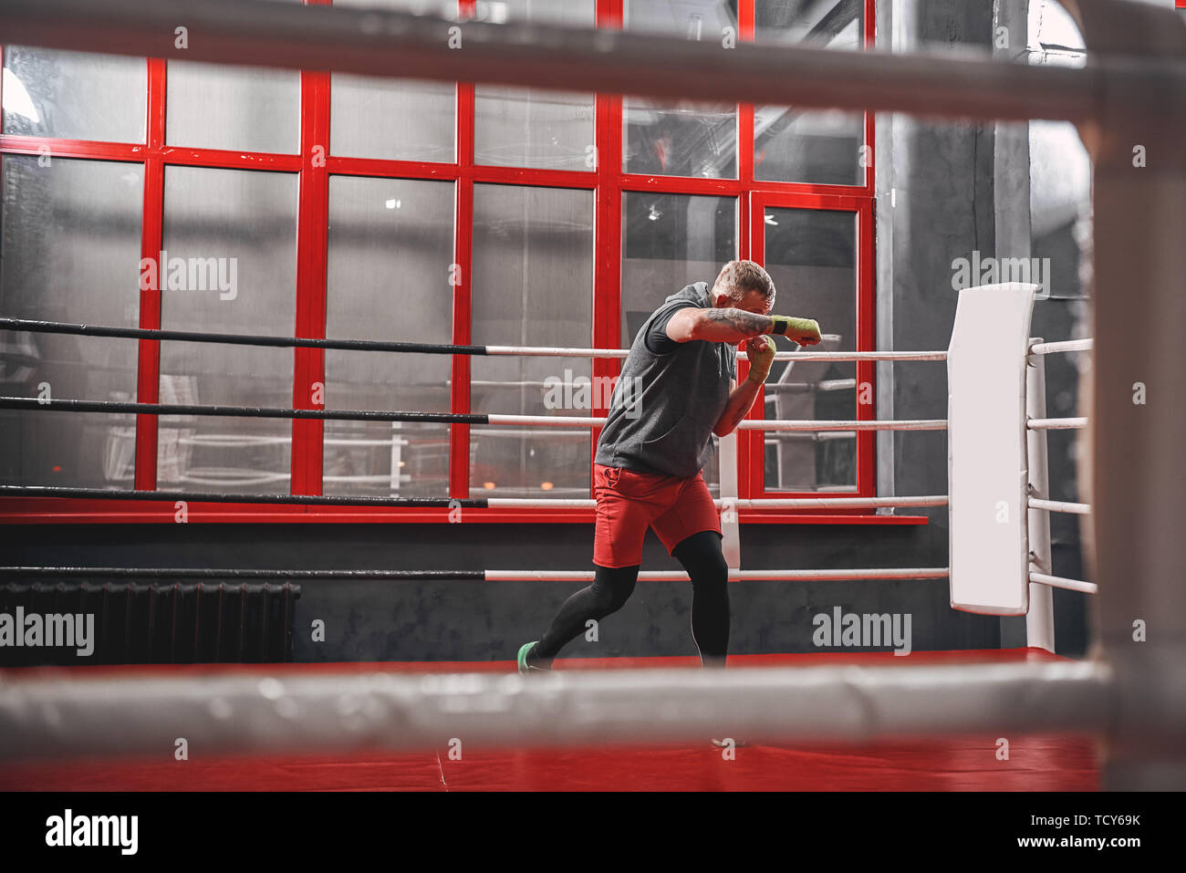 Young fighter doing shadow boxing hi-res stock photography and images ...