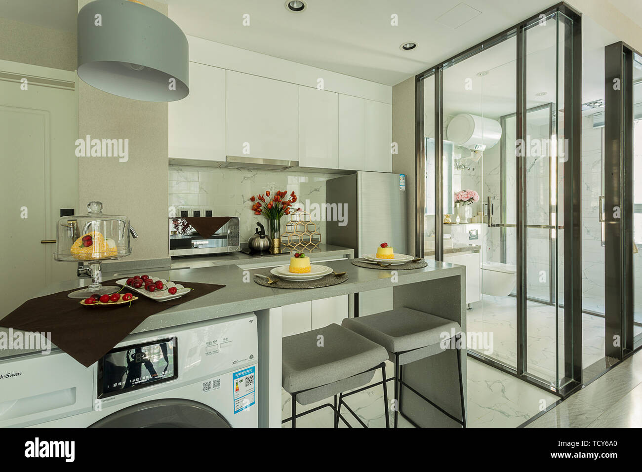 Interior design sample room contact V letter: Cheng730 Stock Photo - Alamy