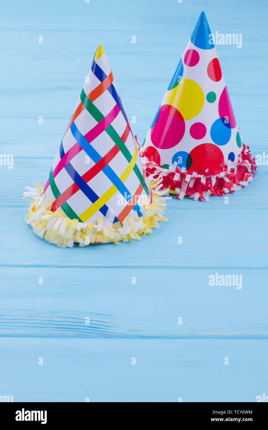 Birthday party hats for kids Stock Photo - Alamy