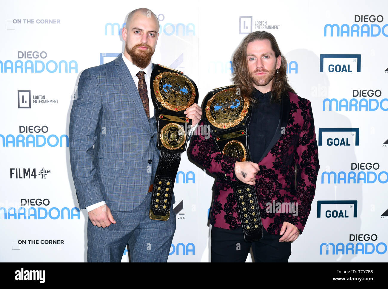 WWE Wrestlers Zack Gibson (left) and James Drake attending the Diego ...