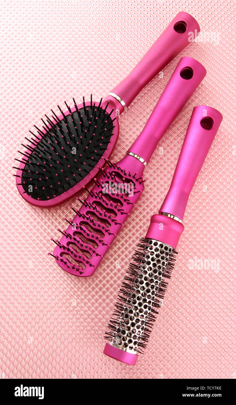 Three hairbrushes background hi-res stock photography and images - Alamy