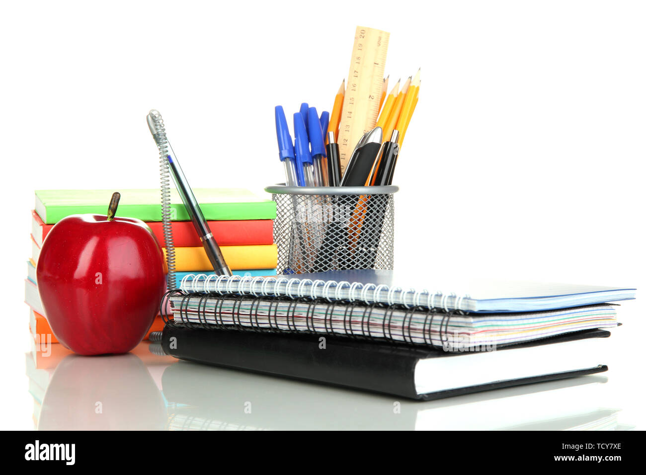 School and office supplies isolated on white Stock Photo - Alamy