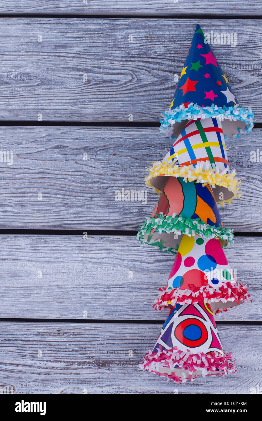 Border from Birthday party caps Stock Photo - Alamy