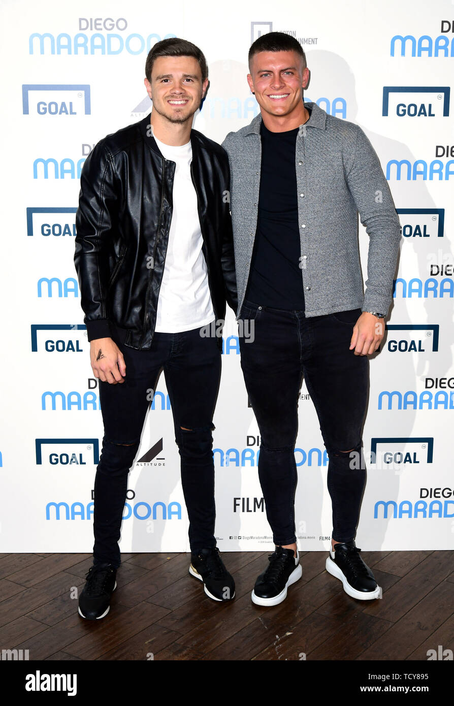 Tom McDonnell (left) and Harry Lee attending the Diego Maradona Special Gala Screening held in ...