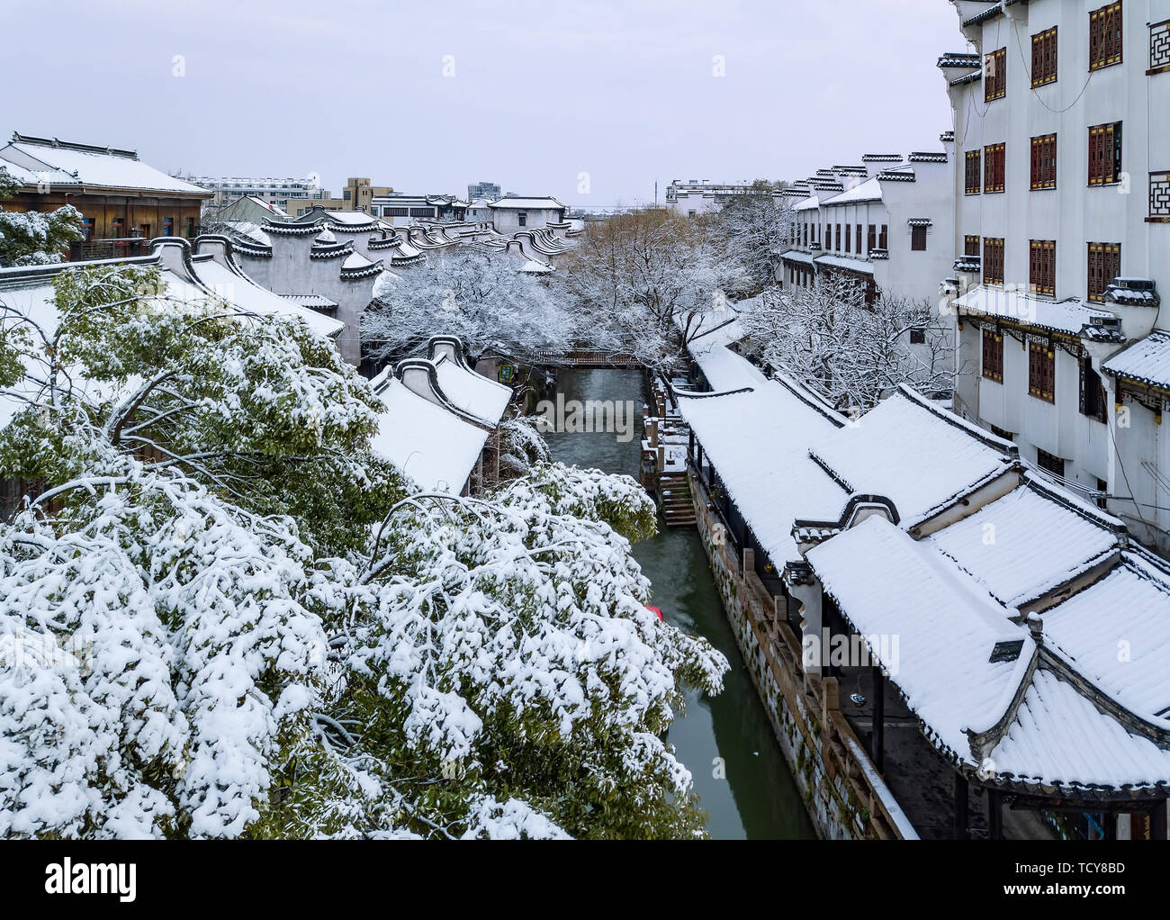 The ancient town after the snow in Shanghai Stock Photo - Alamy