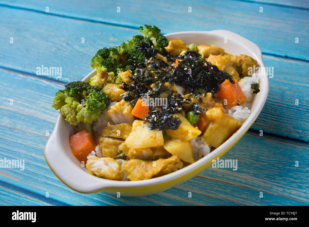 Chicken curry rice Stock Photo - Alamy