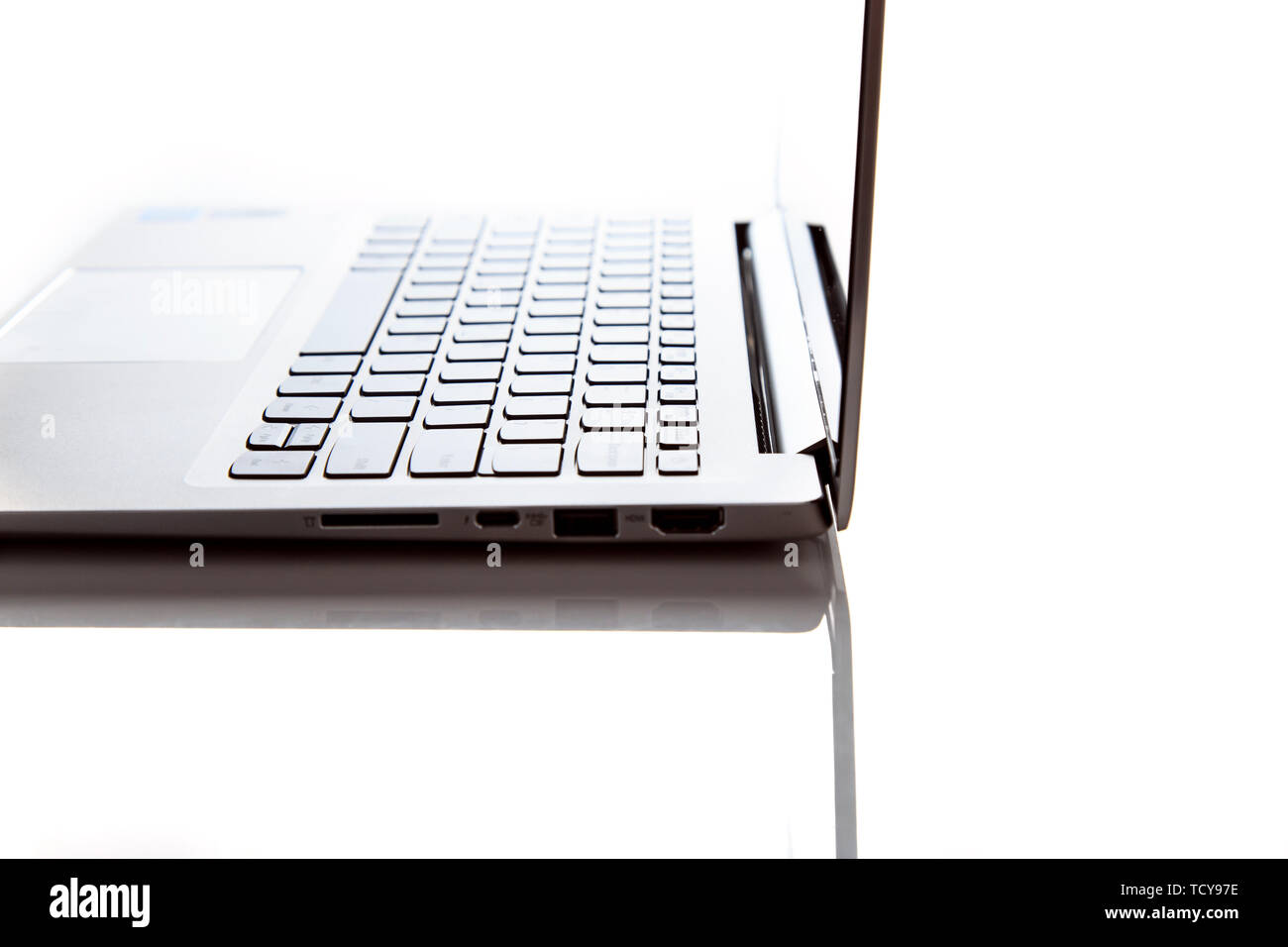 Laptop in white background Stock Photo - Alamy