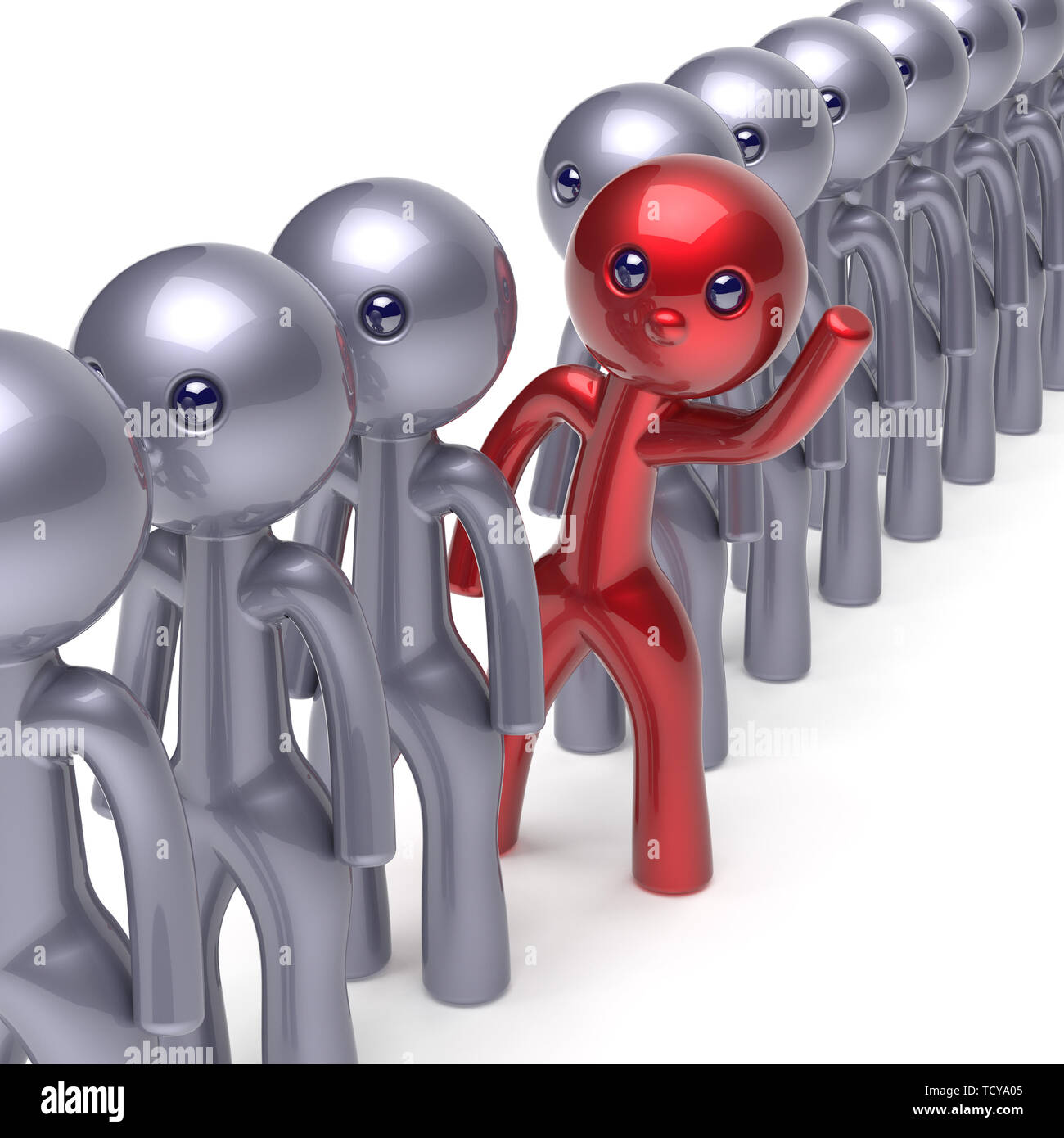 Stand out from the crowd man stylized character different individuality ...