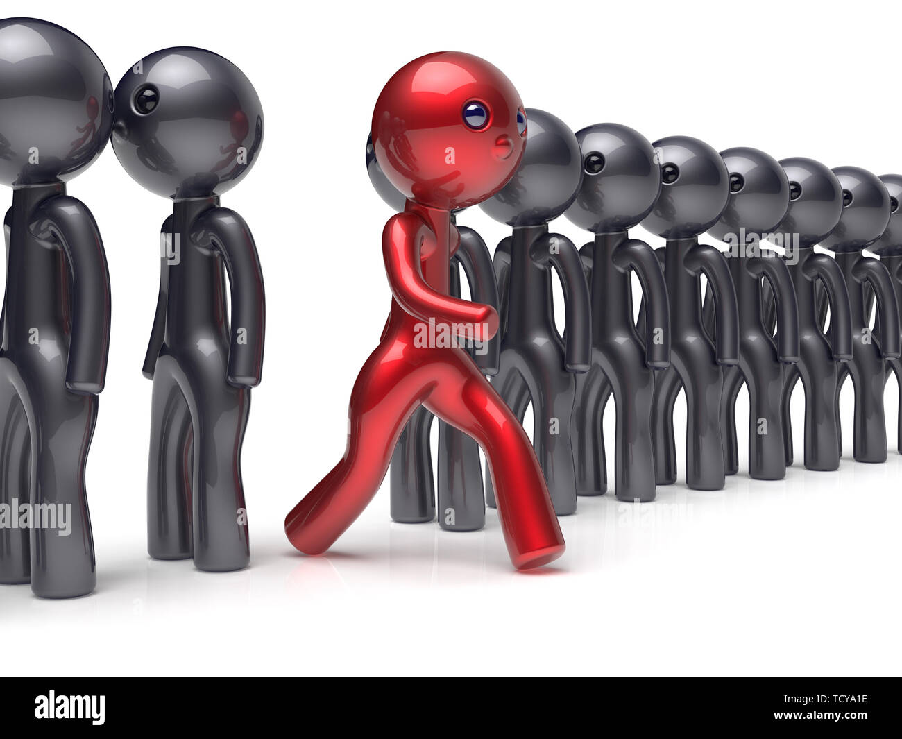Different people red man character individuality stand out from the ...