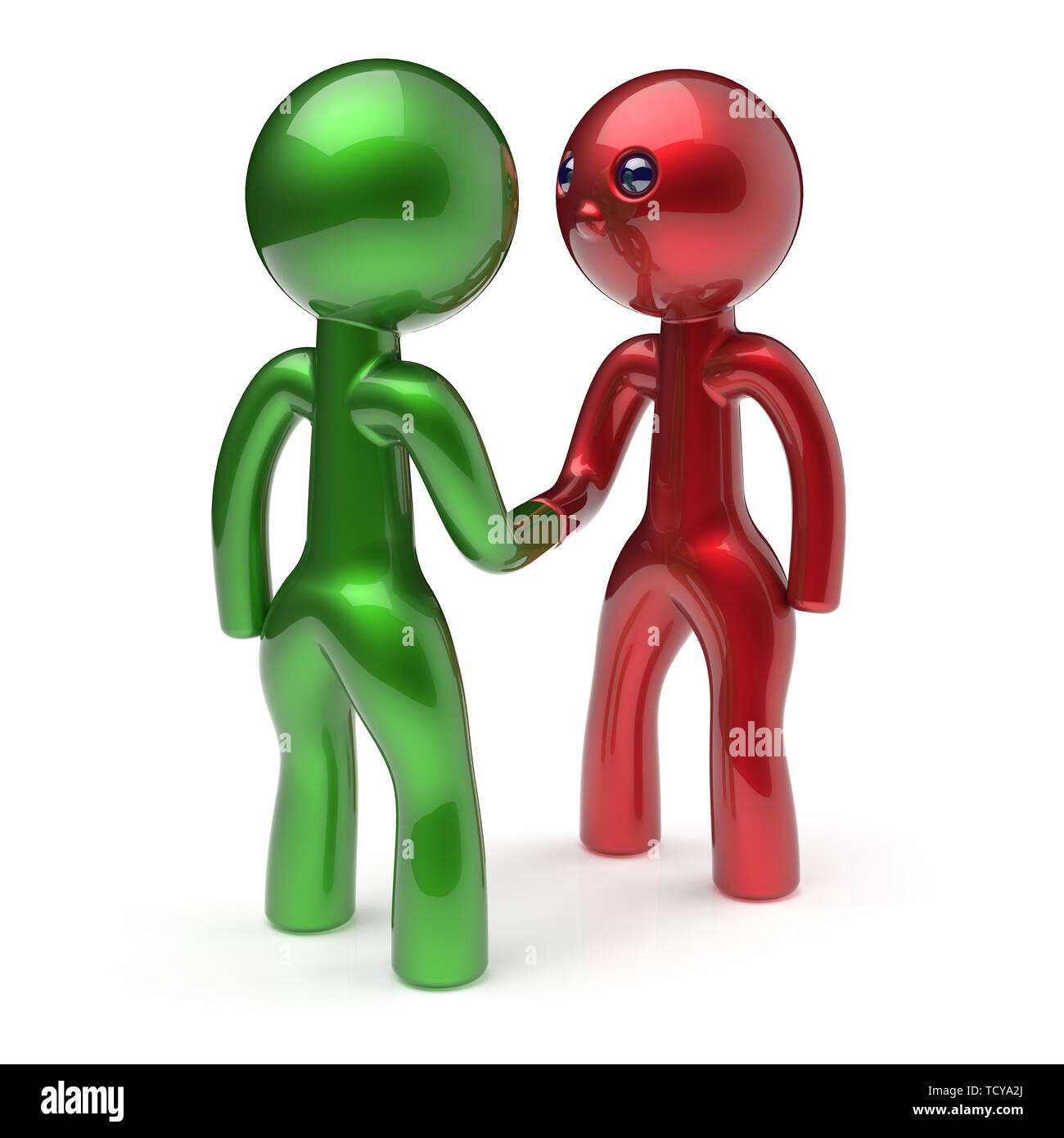 Handshake cartoon characters two men shaking hand business partners red ...