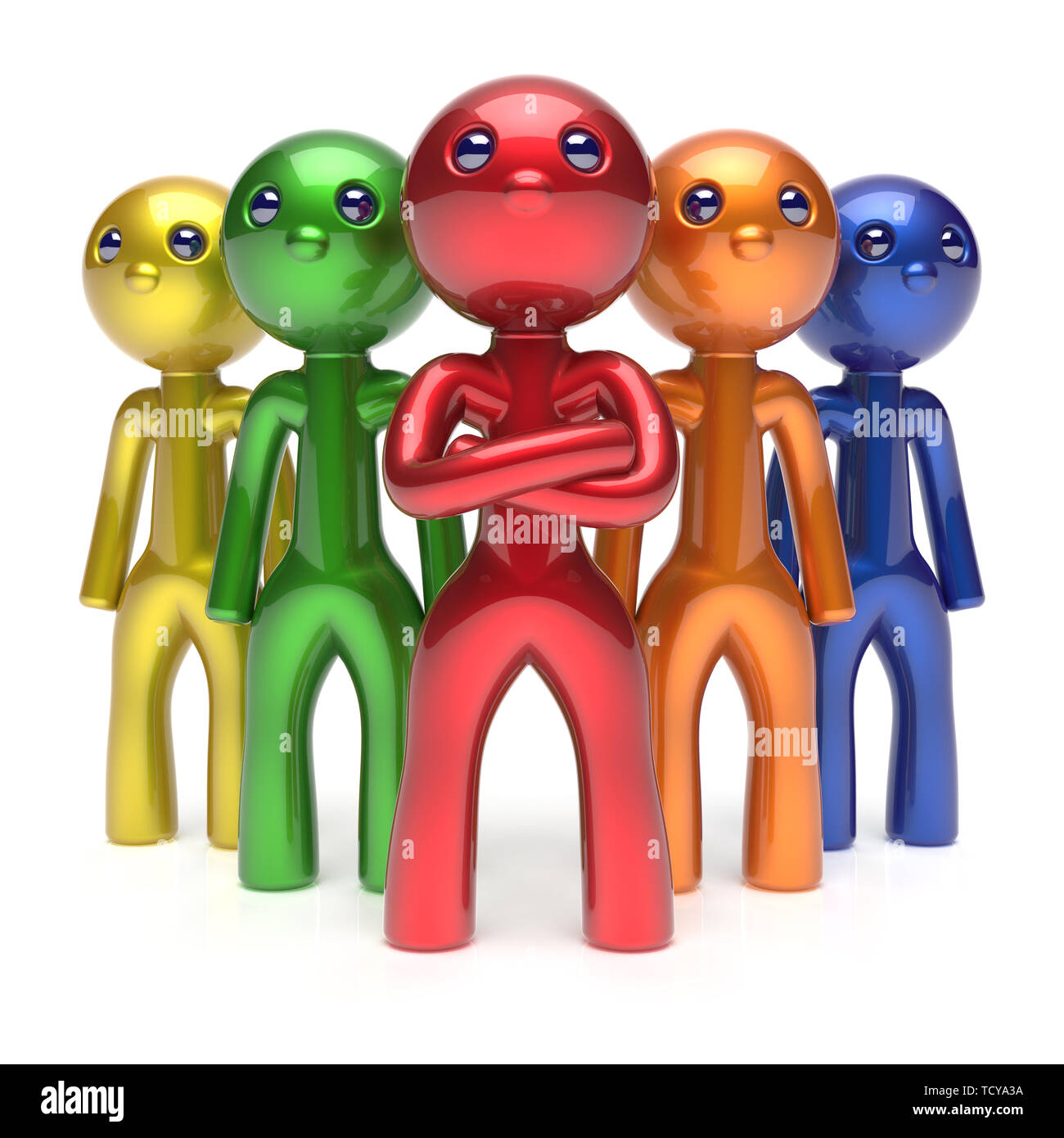 Teamwork characters men crowd businessman leadership commander team ...