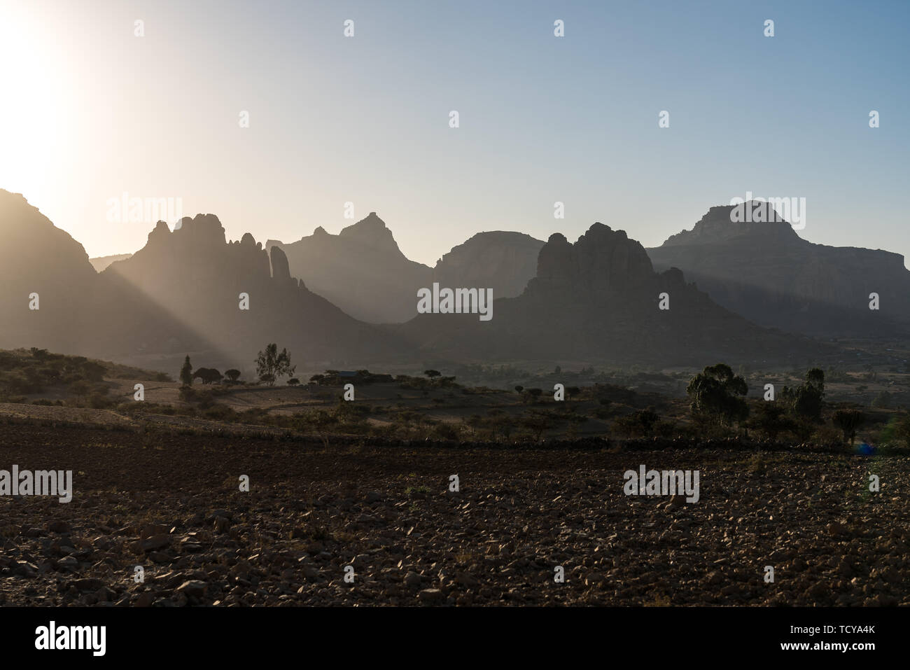 Landscape in Gheralta near Abraha Asbaha in Northern Ethiopia, Africa ...