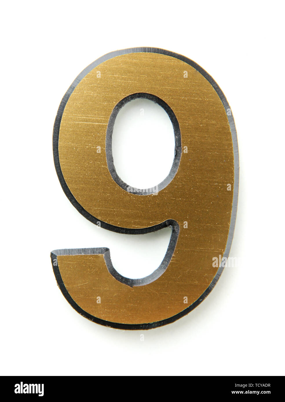 Golden number six or nine, isolated on white Stock Photo - Alamy