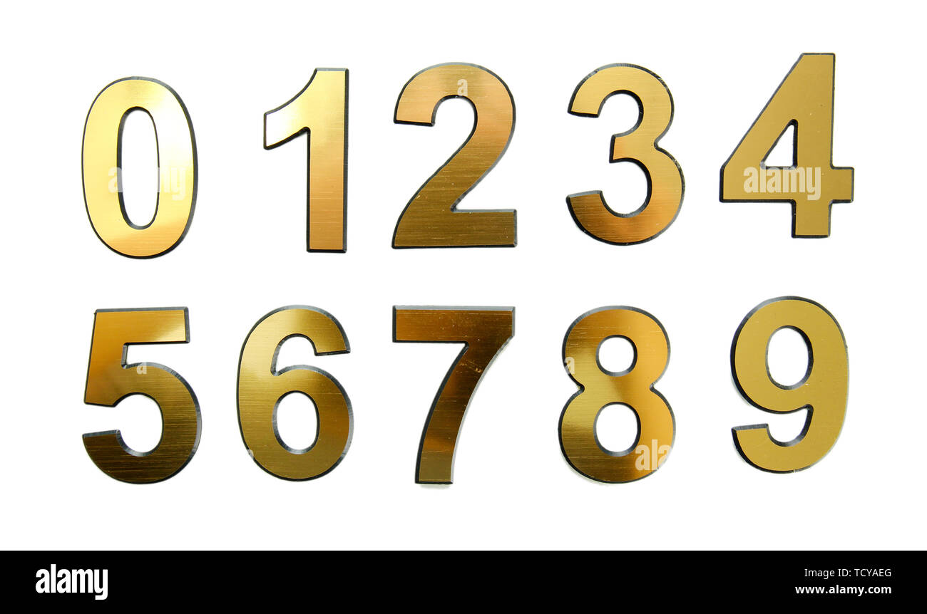 Gold metal number zero Cut Out Stock Images & Pictures - Alamy