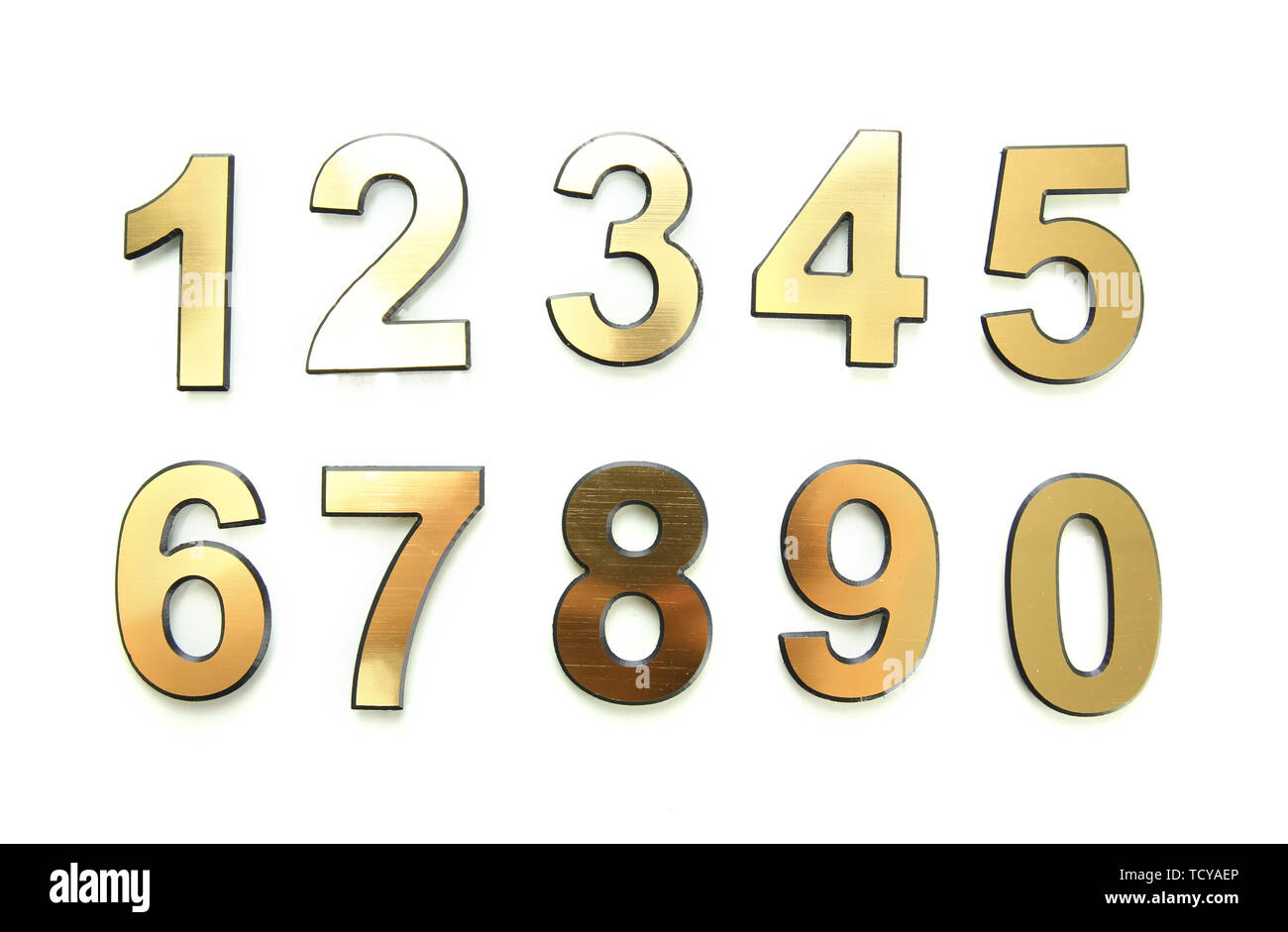 Gold metal number zero Cut Out Stock Images & Pictures - Alamy