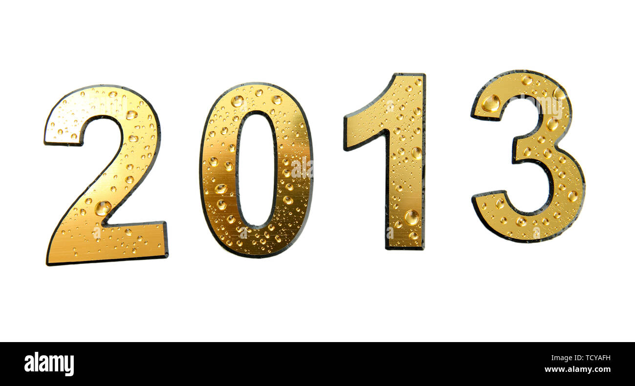 2013 in golden numbers, isolated on white Stock Photo - Alamy
