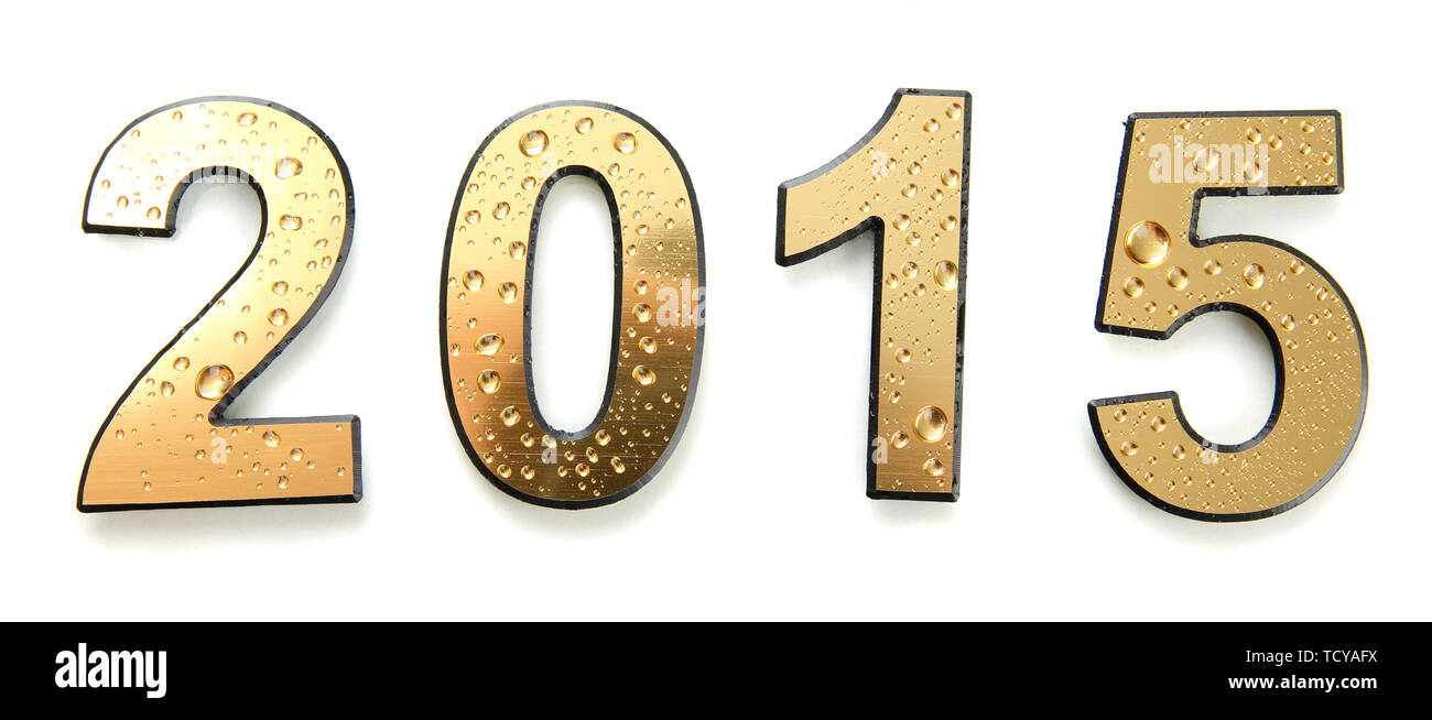 2015 in golden numbers, isolated on white Stock Photo - Alamy