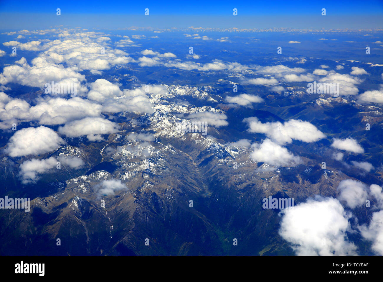 Aerial photography of the snowy plateau Stock Photo - Alamy