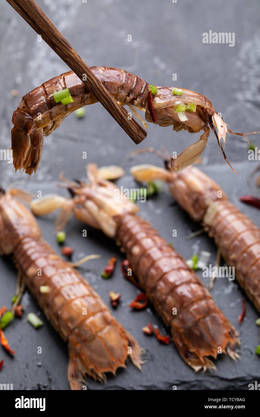 Spicy Pippi Shrimp Stock Photo - Alamy