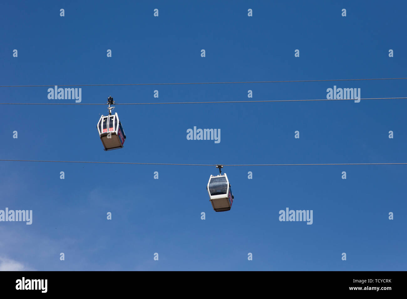 TBILISI, GEORGIA - APRIL 29, 2019: View at Aerial cable car in Tbilisi ...