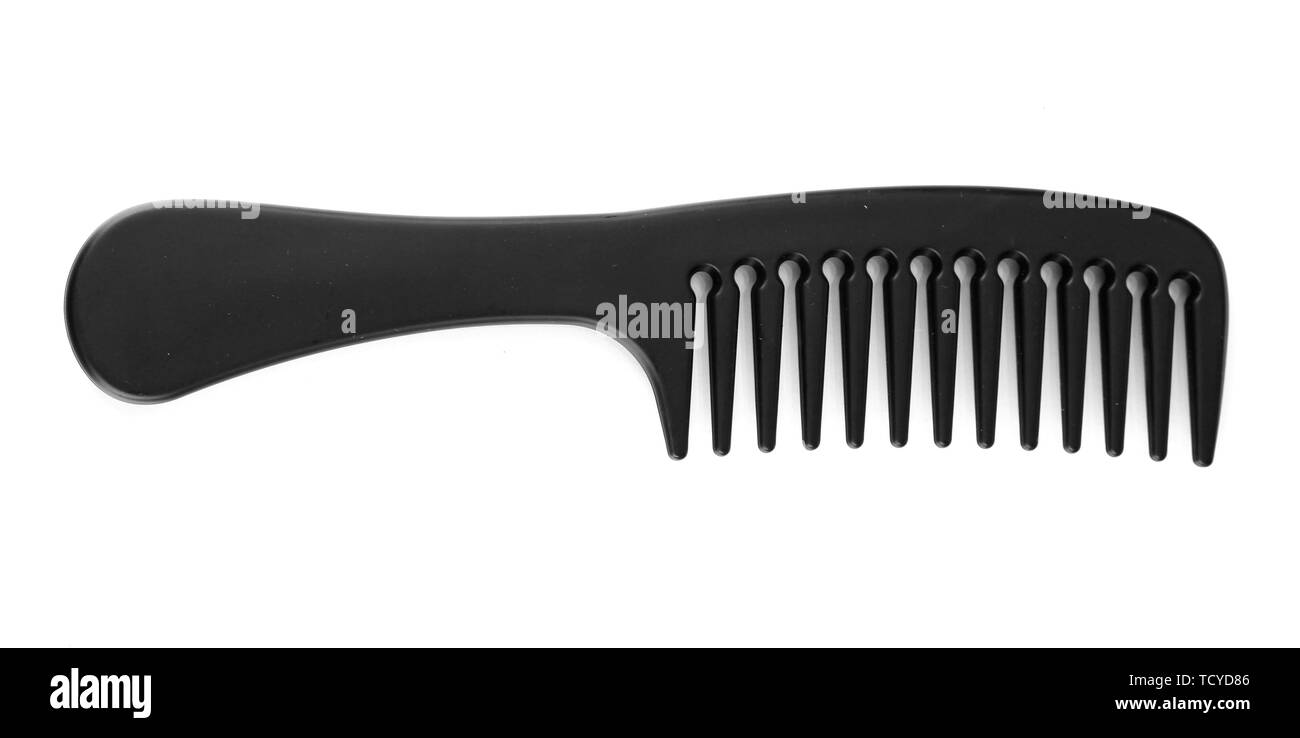Black comb isolated on white Stock Photo - Alamy
